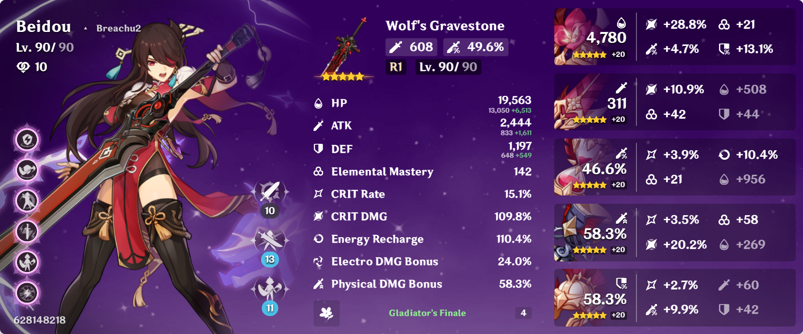 Is this a good build for Beidou? (WIP) Genshin Impact | HoYoLAB