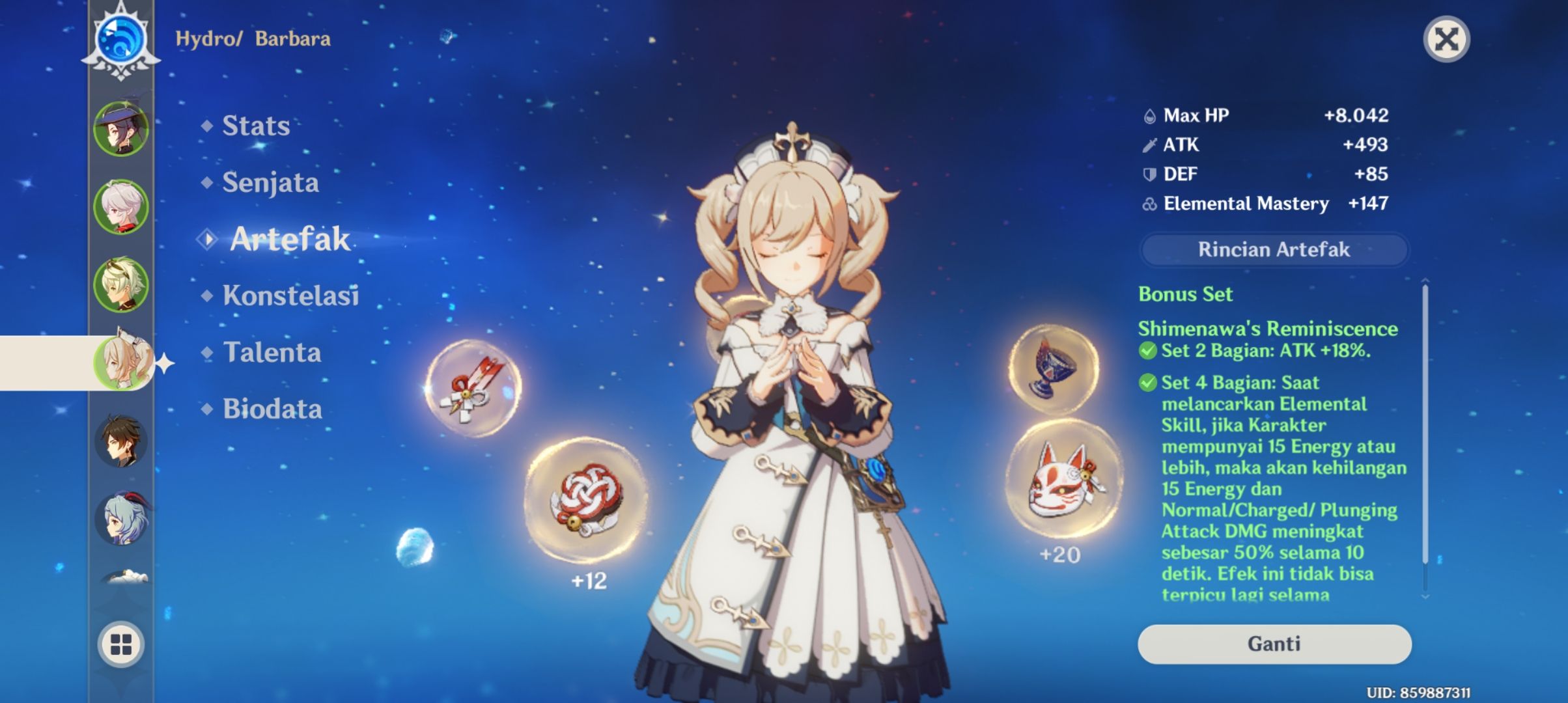 Mencoba build barbara DPS Genshin Impact | HoYoLAB