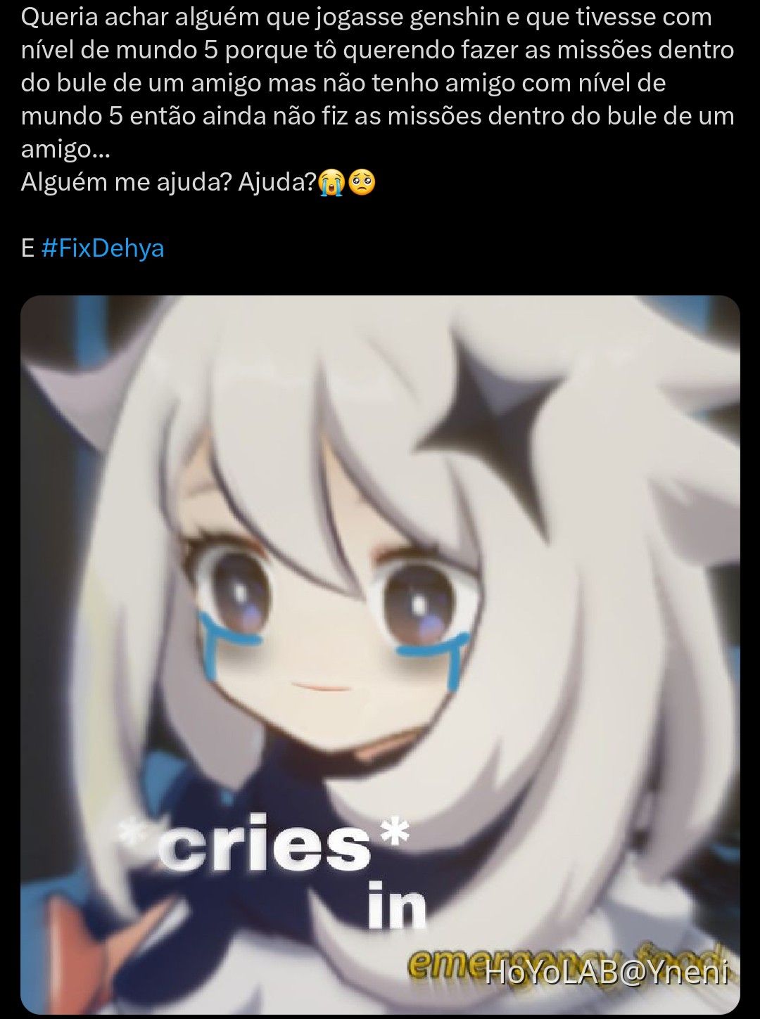 alguém me dá uma mão, um pé ou uma perna? akakakakakak;-; Genshin ...
