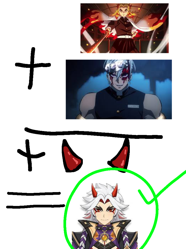 Kyojuro Rengoku + Uzui Tengen + horns = Itto Genshin Impact | HoYoLAB