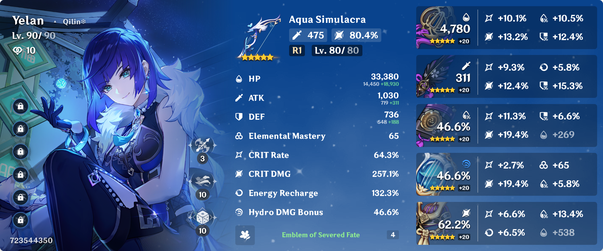 Current Yelan build Genshin Impact | HoYoLAB