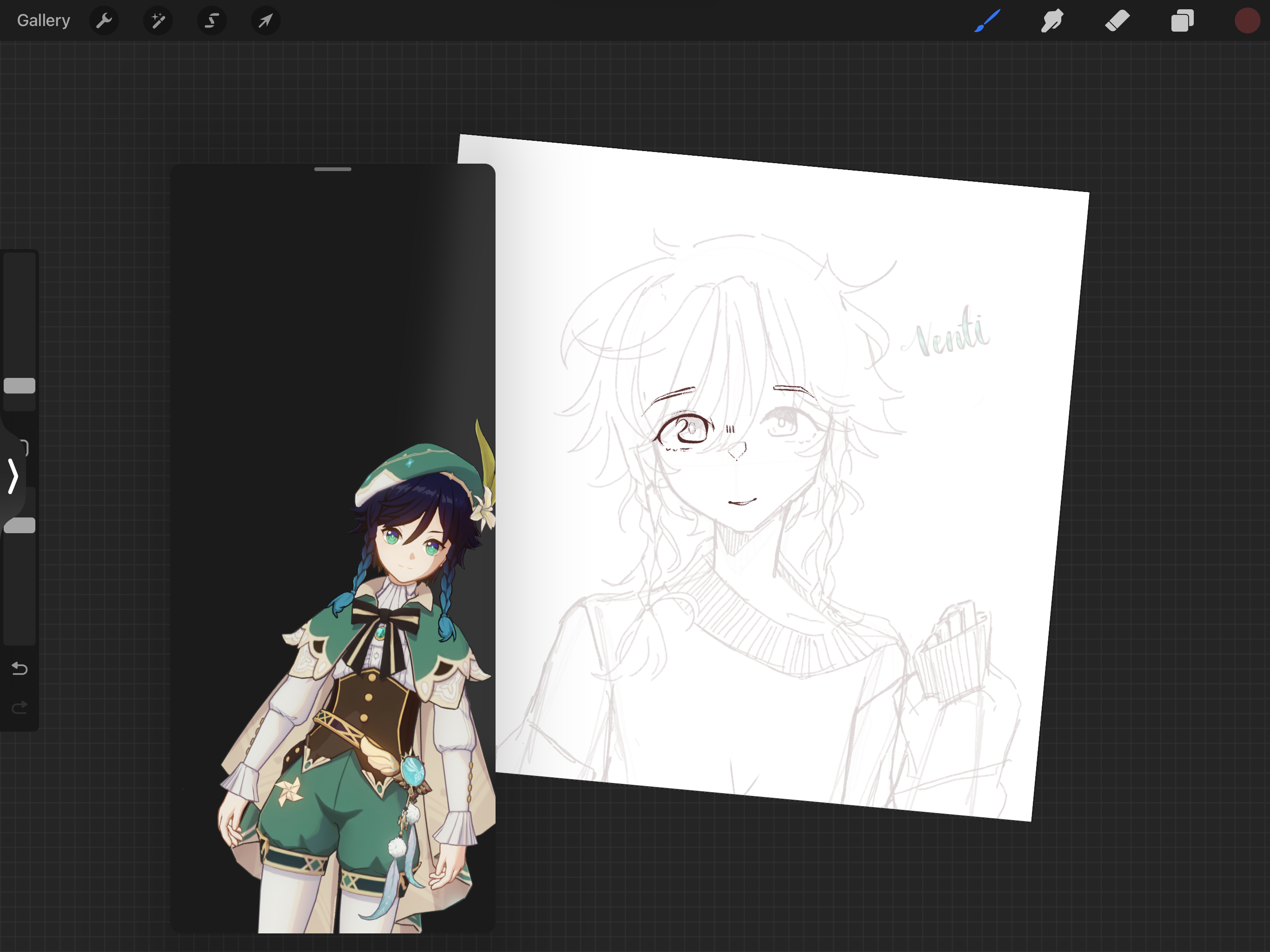 Work in progress venti drawing Genshin Impact | HoYoLAB