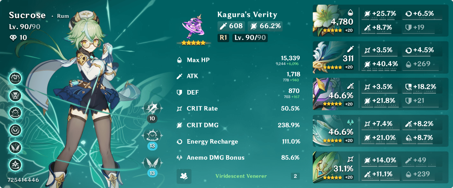 My DPS sucrose build Genshin Impact | HoYoLAB