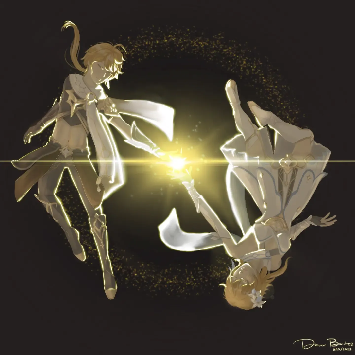 Aether and Lumine fanart by yours truly Genshin Impact | HoYoLAB