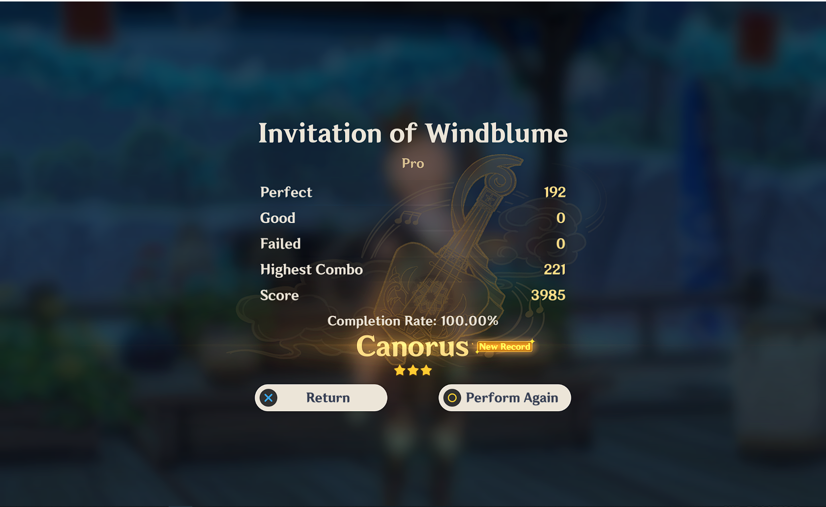 Day 1 of posting what I achieved today (Windbloom song perfect score ...