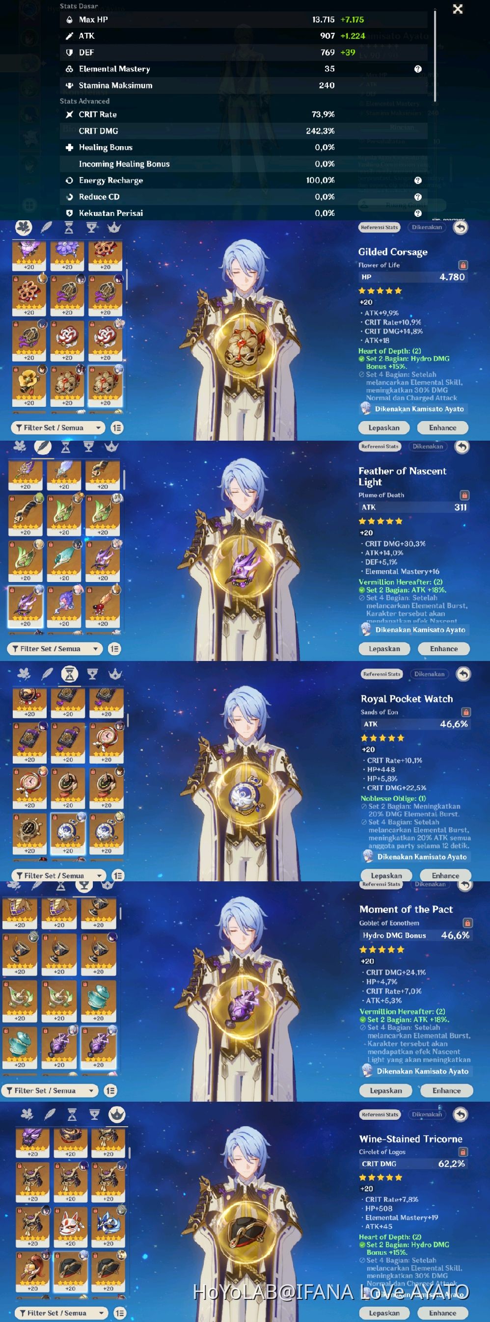 Beberapa Set BUILD AYATO-ku Genshin Impact | HoYoLAB