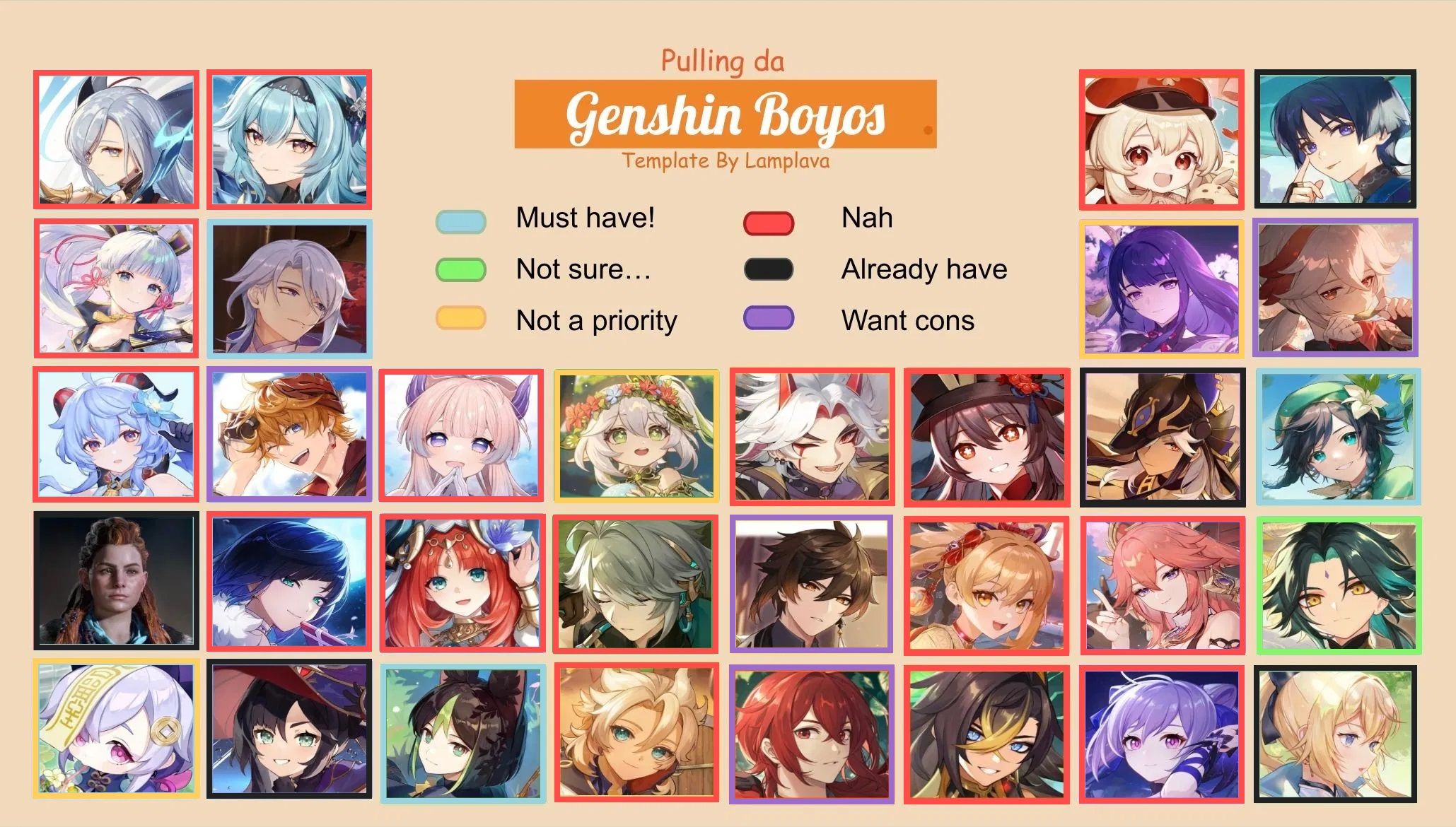 Genshin Pulls Template (by Lamplava) Genshin Impact | HoYoLAB