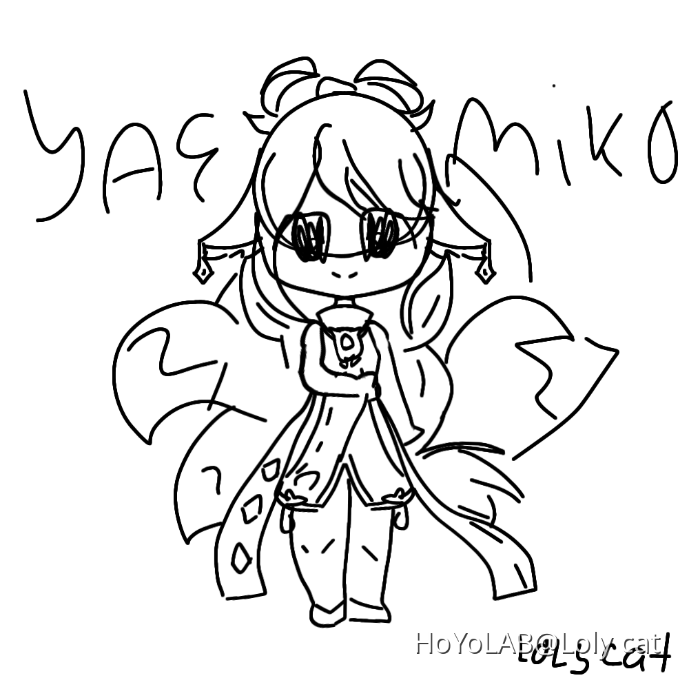 [В процессе] Чиби Яэ Мико стикер Genshin Impact | HoYoLAB