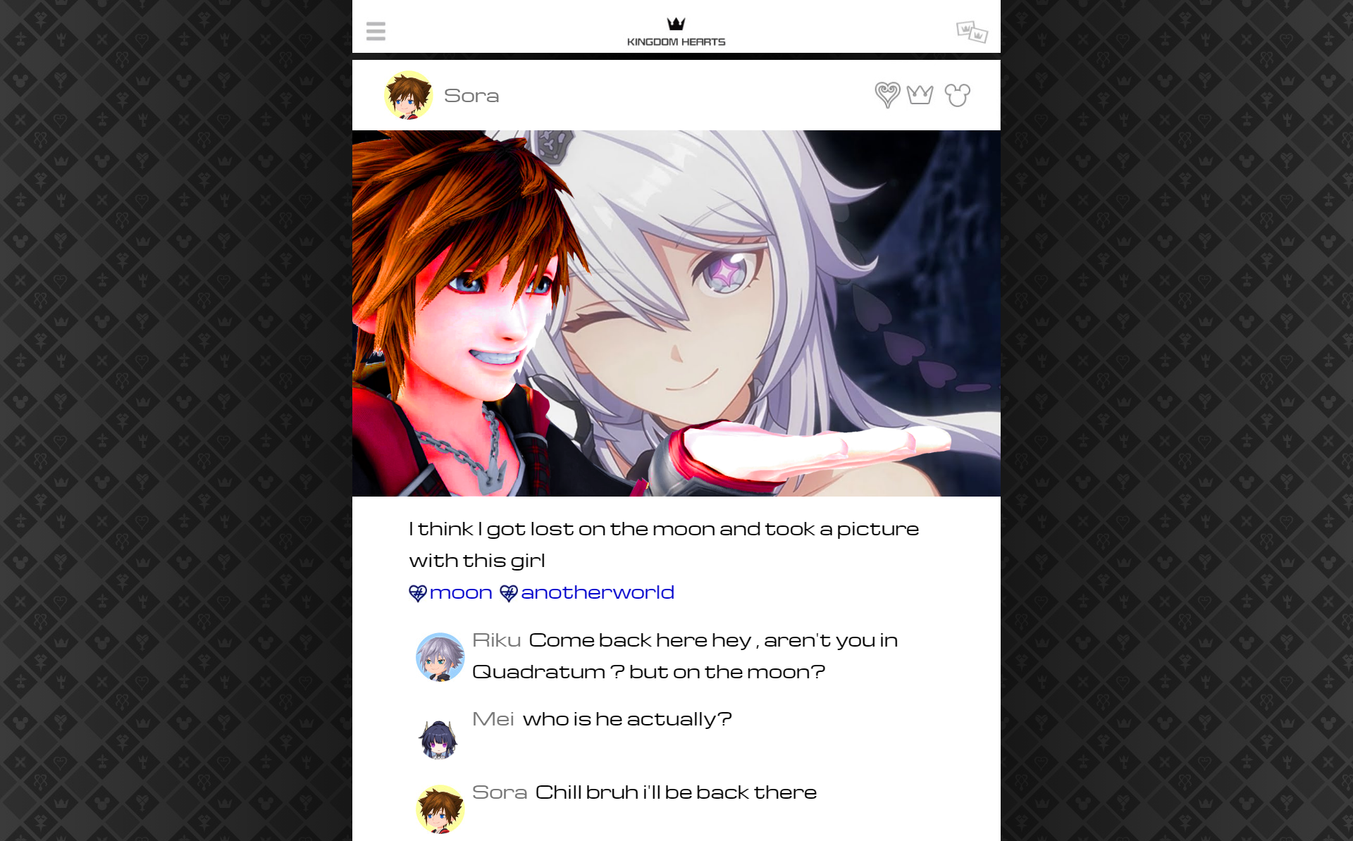 Sora end up in the Moon Honkai Impact 3rd | HoYoLAB