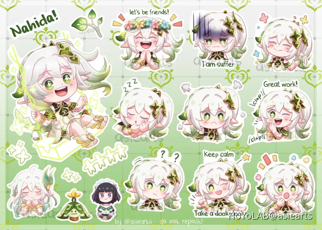 Nahida sticker sheet! Genshin Impact | HoYoLAB