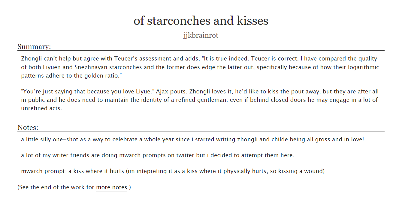 of starconches and kisses Genshin Impact | HoYoLAB