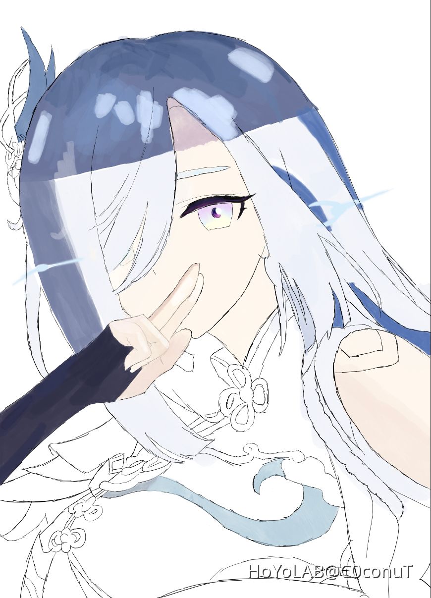 Shenhe drawing in progress! Genshin Impact | HoYoLAB