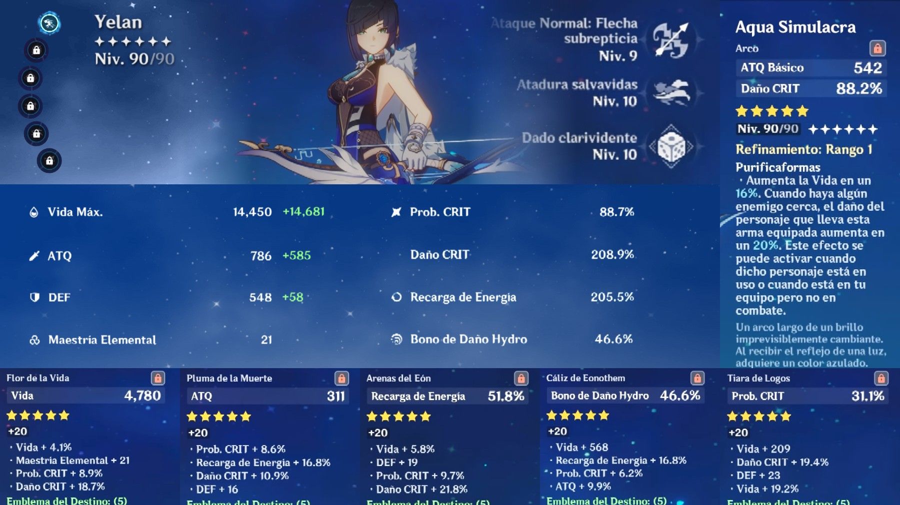 Build Yelan Sub DPS (My Build) Genshin Impact | HoYoLAB