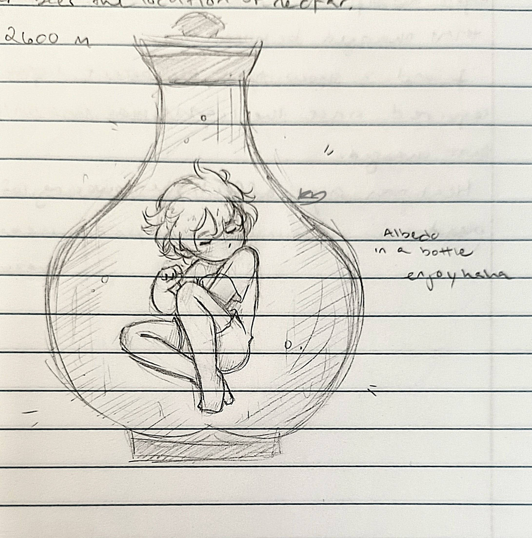 baby albedo in a bottle in my biology notes Genshin Impact | HoYoLAB