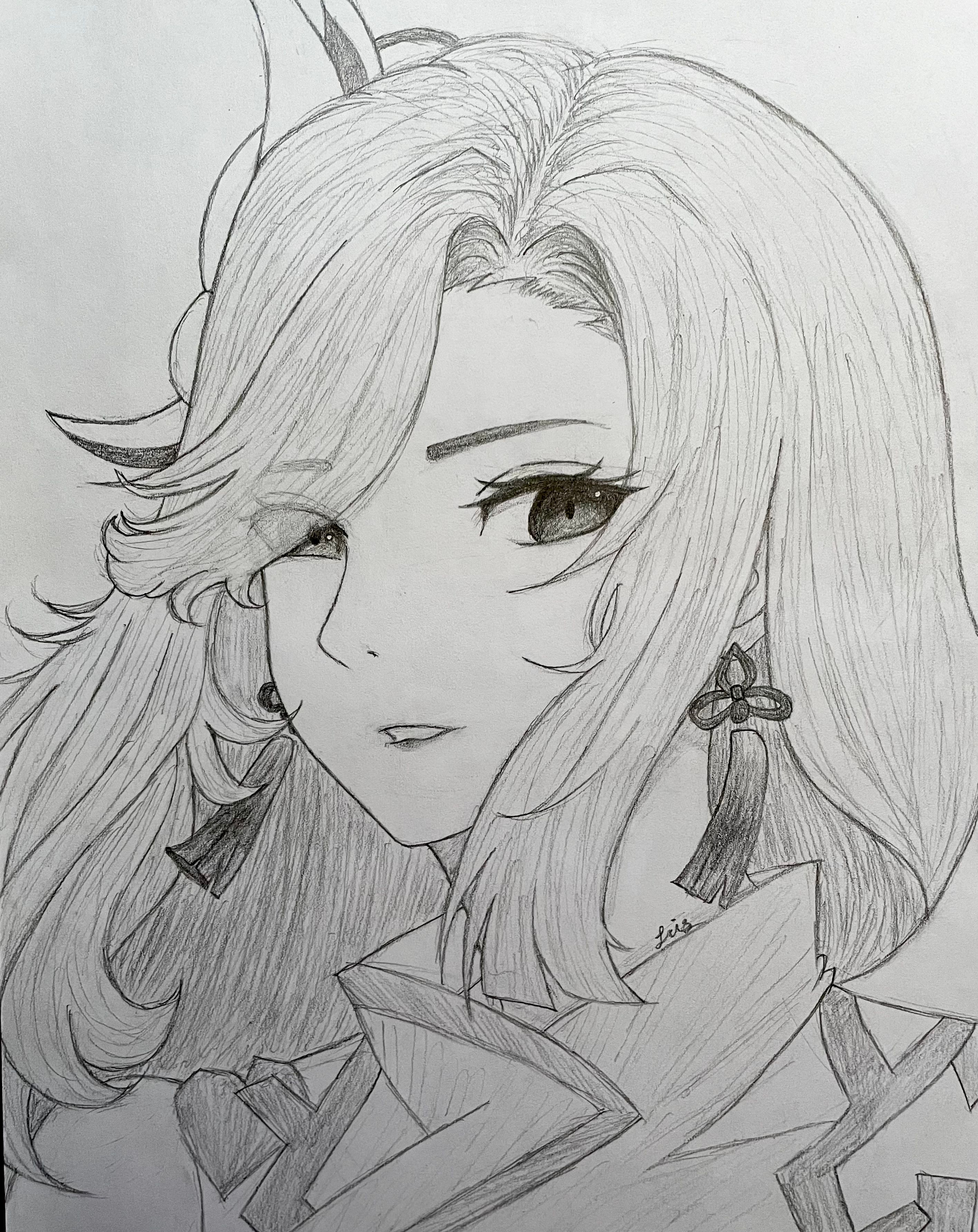 Drawing of Shenhe Genshin Impact | HoYoLAB