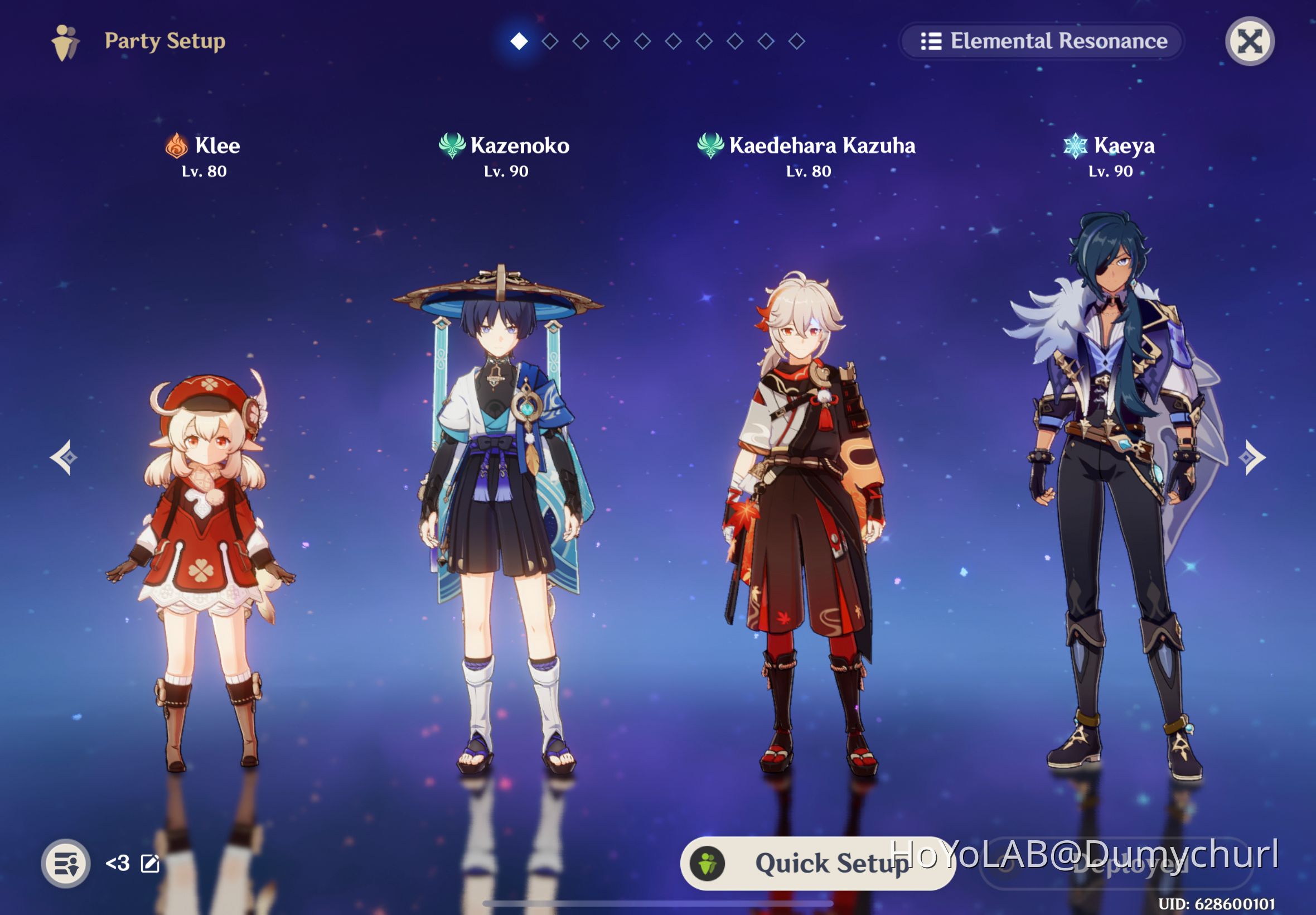 I just realized that the names of all my characters on my team start ...