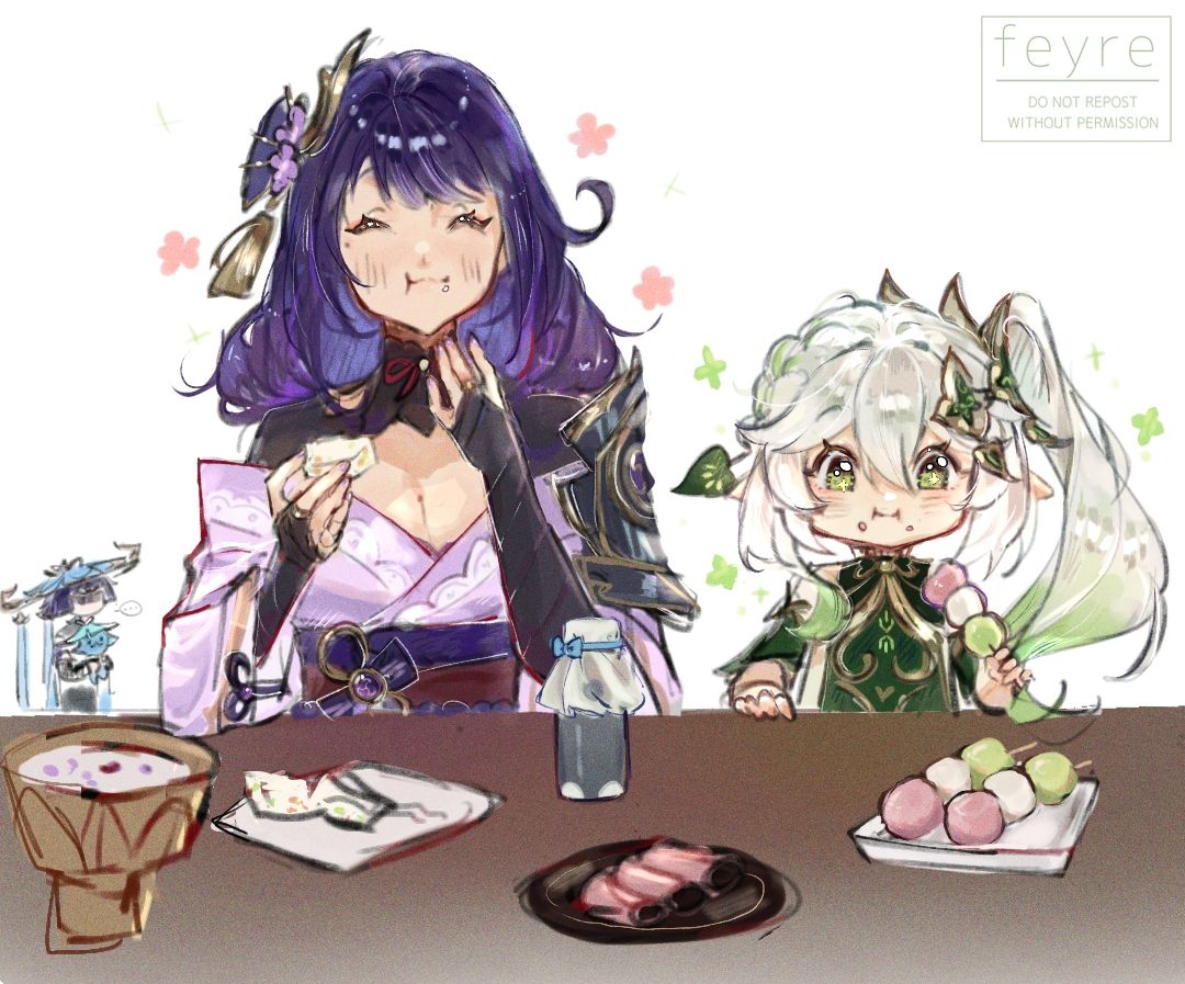 Ei & Nahida trying each other's desserts! Genshin Impact | HoYoLAB