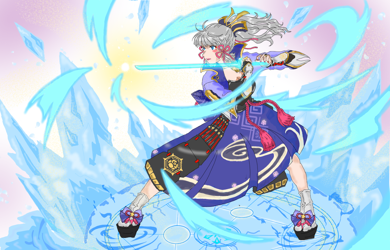 The "Frostflake Heron" Kamisato Ayaka Fan Art Contest Genshin Impact ...