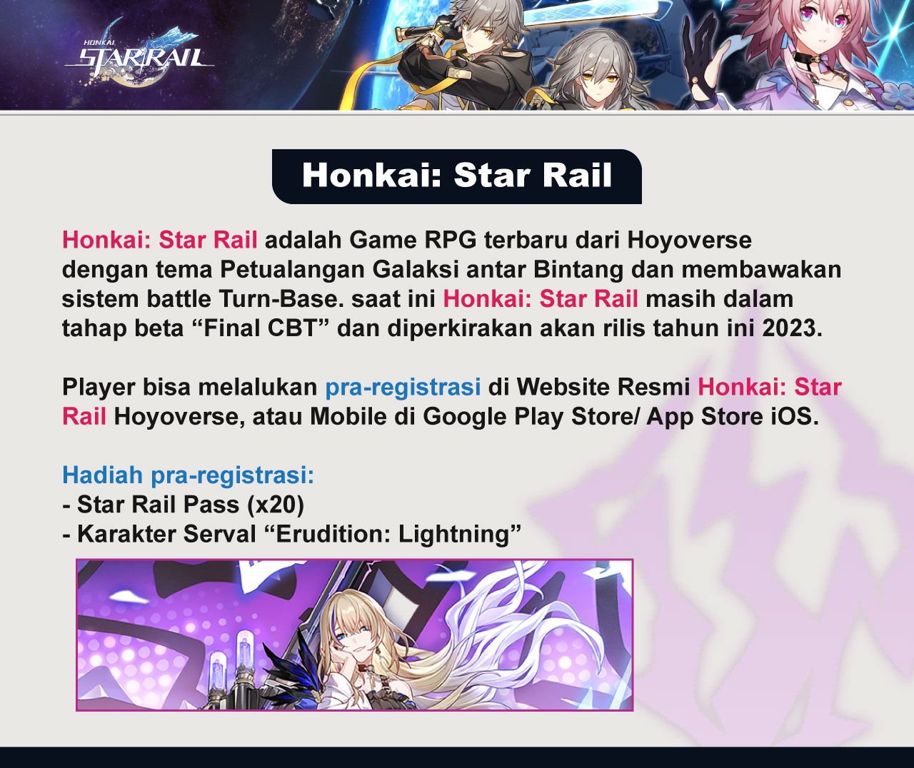 [HSR] Info tentang Honkai: Star Rail! Gameplay dan Fitur dalam Game ...