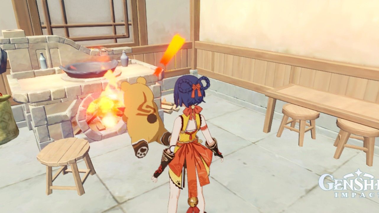 Gouba doing his daily commission Genshin Impact | HoYoLAB