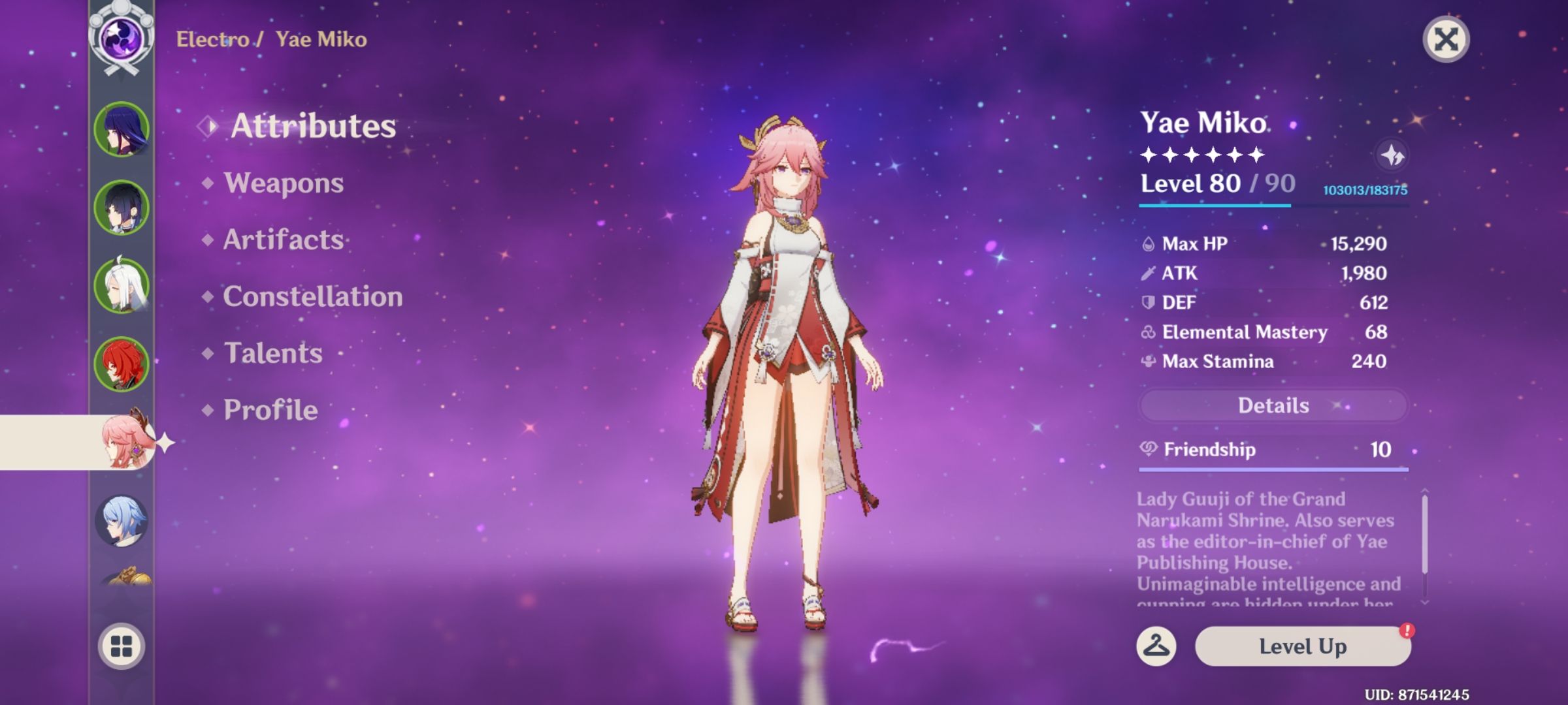 My Yae miko build Genshin Impact | HoYoLAB