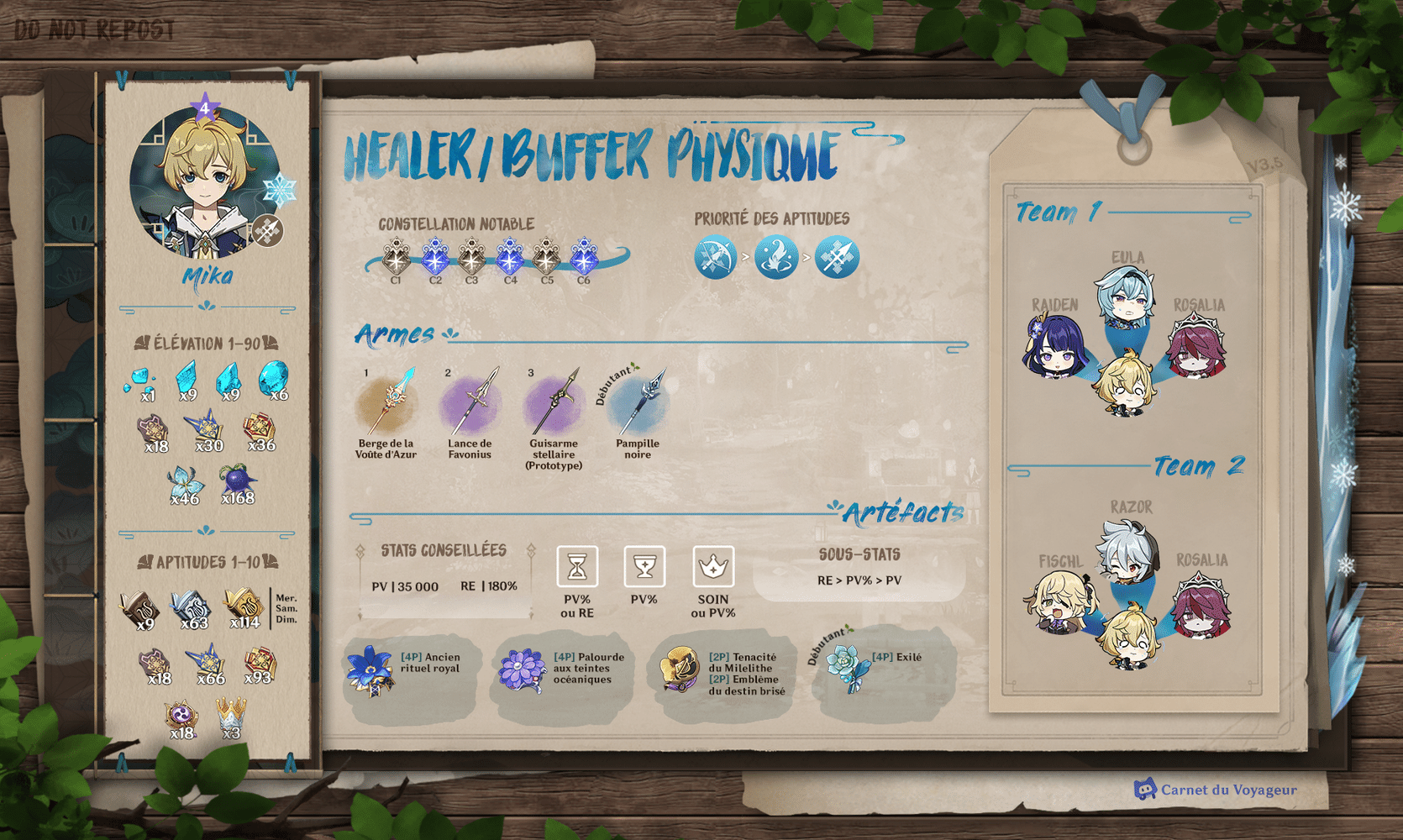 [Version 3.5] Mika | Guide complet : Healer / Buffer Physique Genshin Impact | HoYoLAB