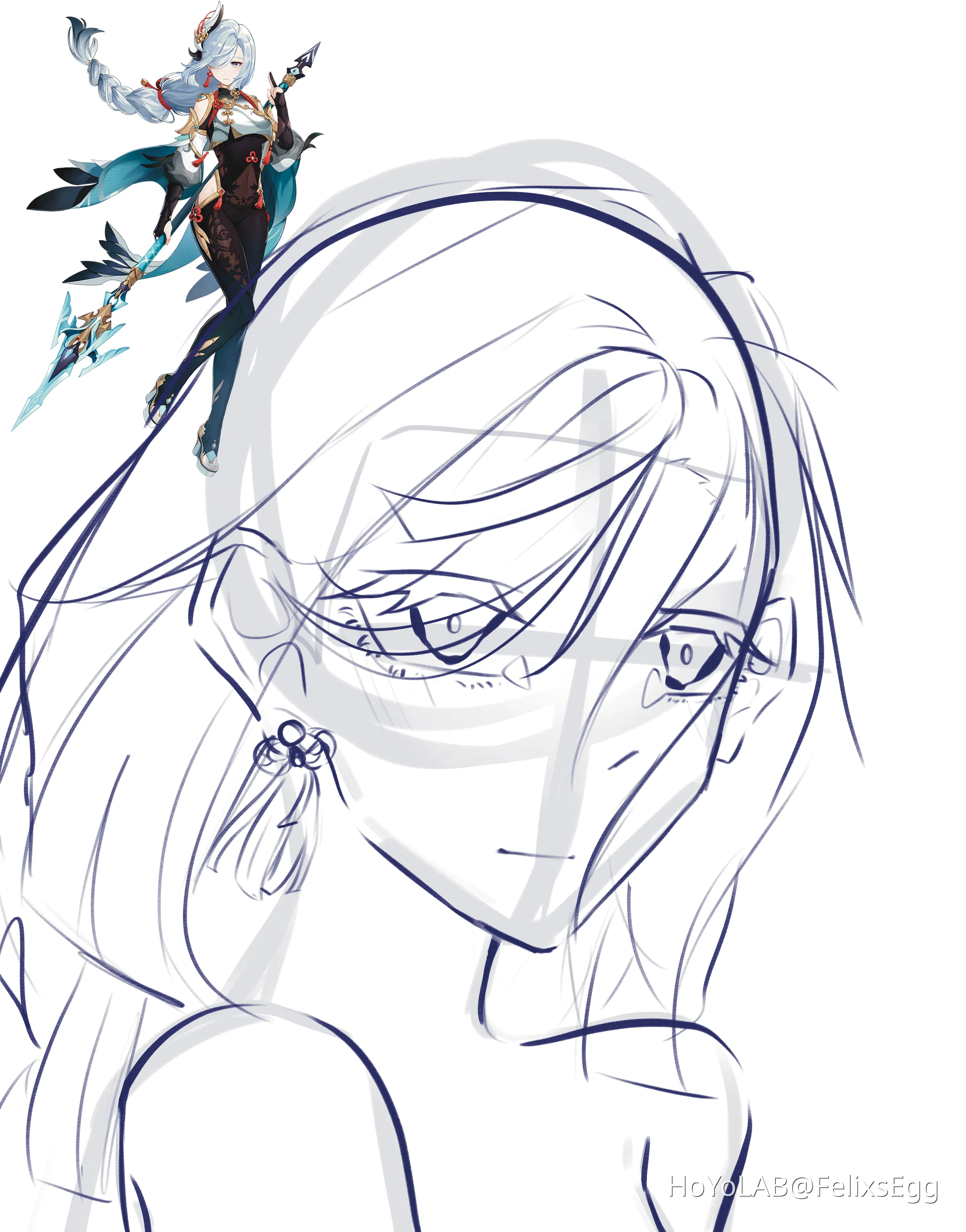 Shenhe art (by me) Genshin Impact | HoYoLAB