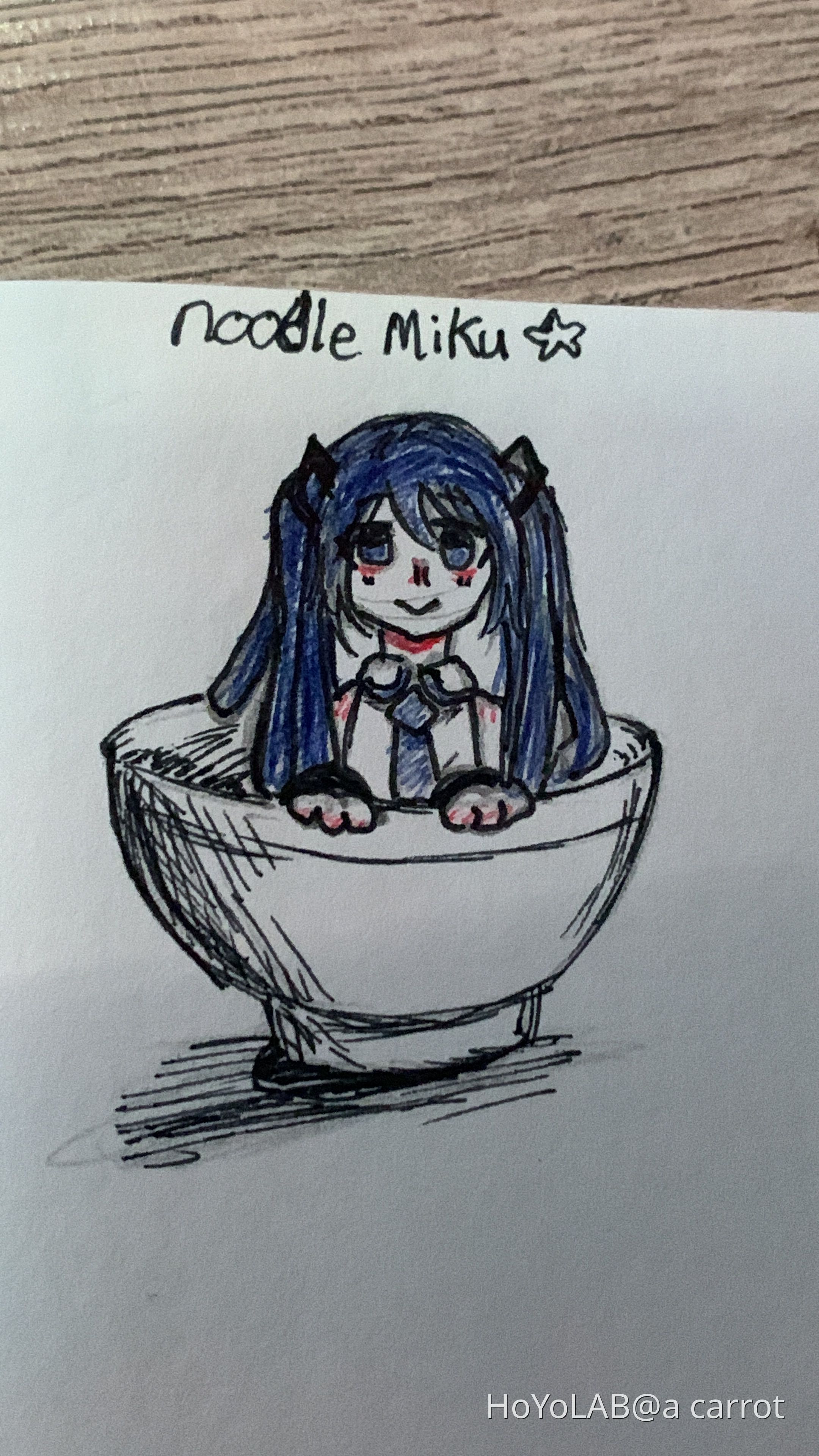 My friend dared me to draw a noodle Miku so here it is 👽👌 | HoYoLAB