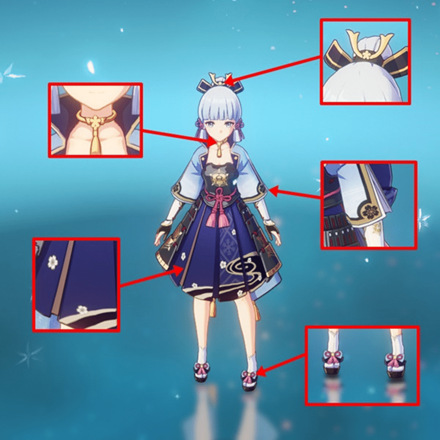 Outfit Analysis | Kamisato Ayaka | The design concept of the outfit ...