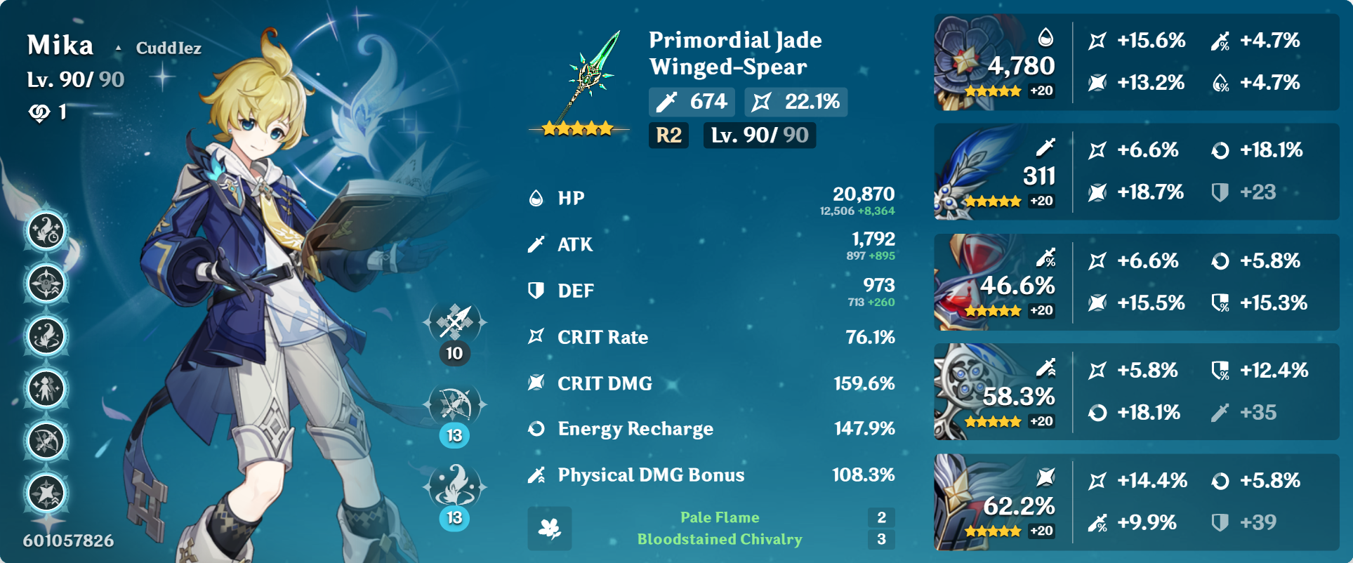 My Mika DPS build cuz why not lol xD Genshin Impact | HoYoLAB