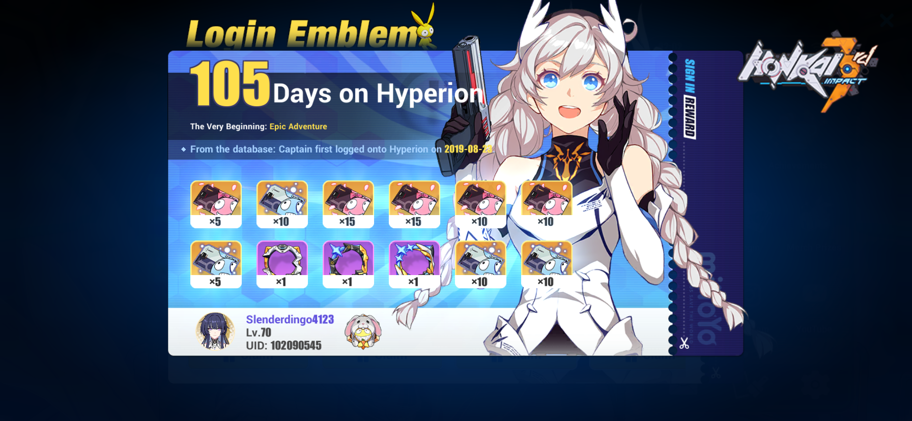 Login emblems Honkai Impact 3rd | HoYoLAB