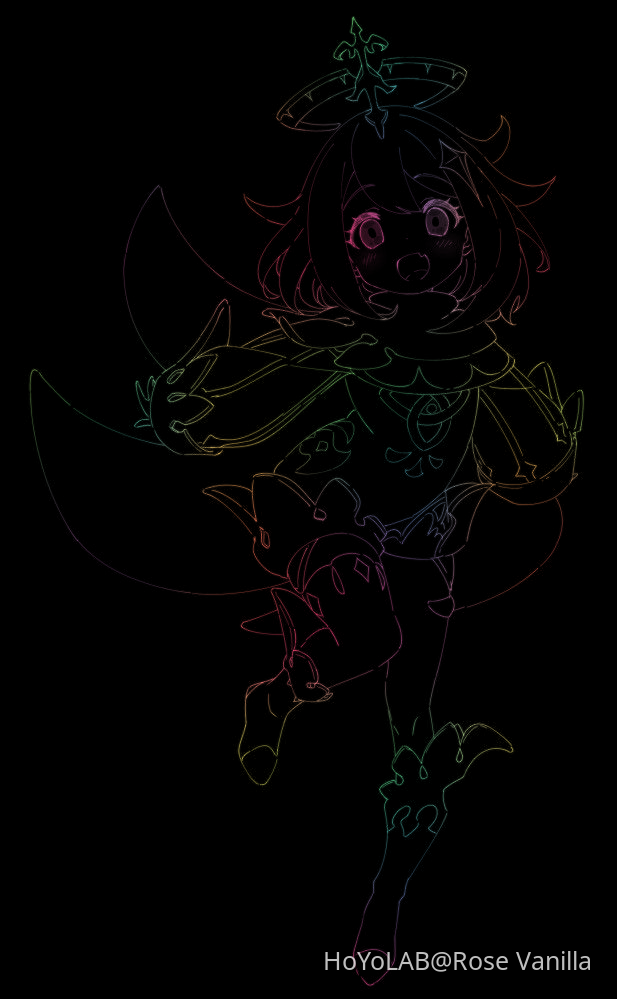 Paimon Scratch Art! (line art from google) Genshin Impact | HoYoLAB