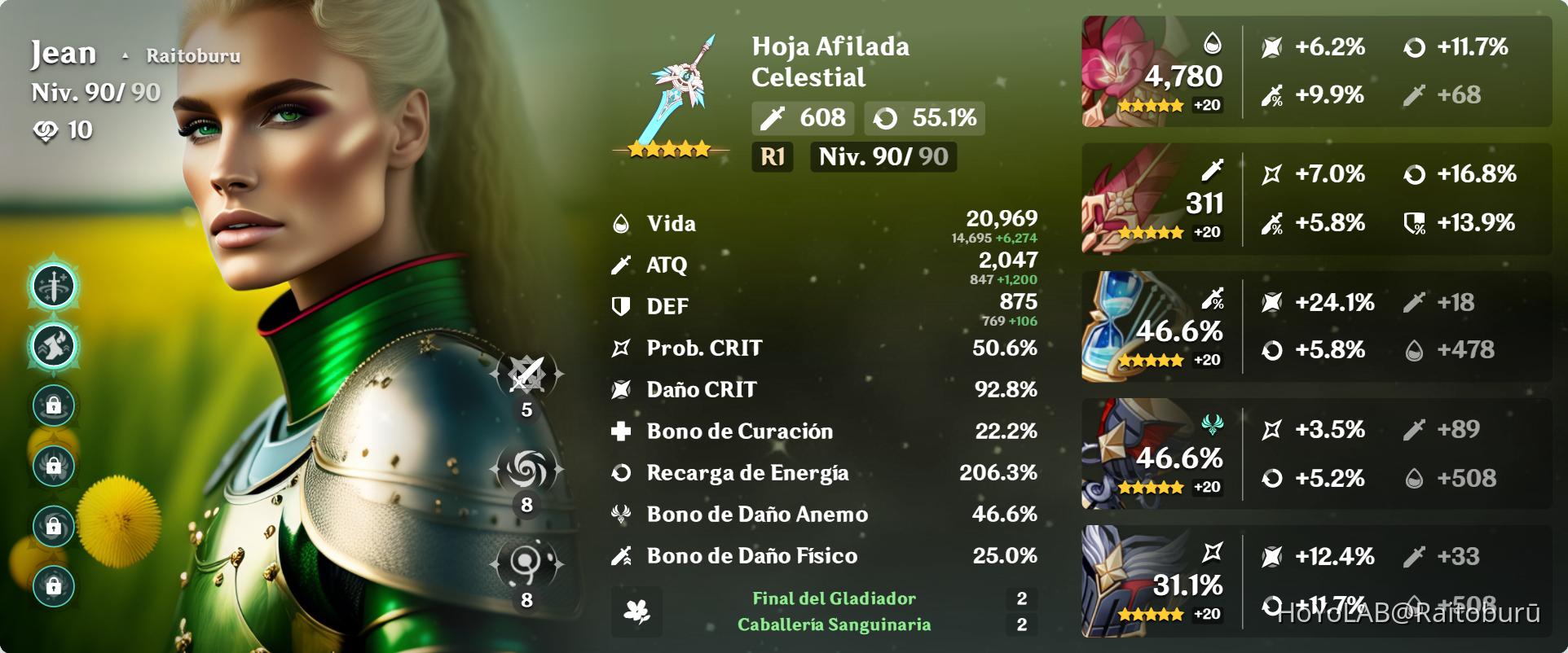 Build de Jean como DPS principal 🌻 Genshin Impact | HoYoLAB