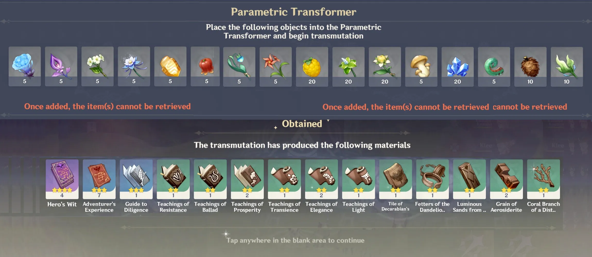 Don't forget to use your Parametric Transformer every week! Genshin Impact | HoYoLAB