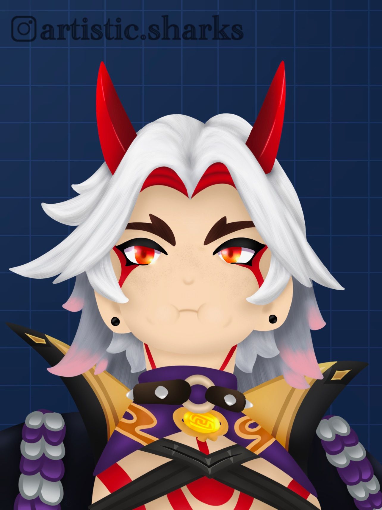 My second time drawing Itto :D Genshin Impact | HoYoLAB