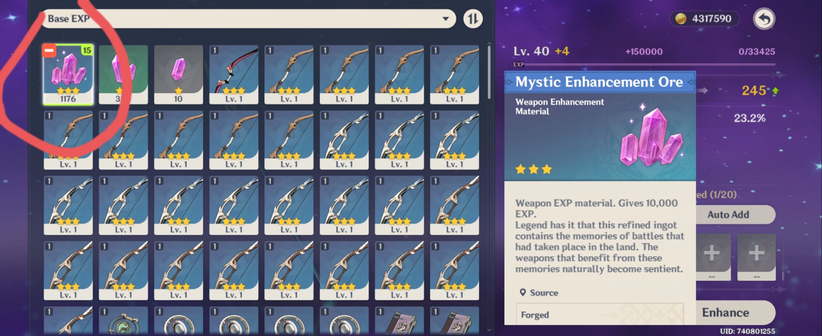 how much mystic enhancement ore do you have? Genshin Impact | HoYoLAB