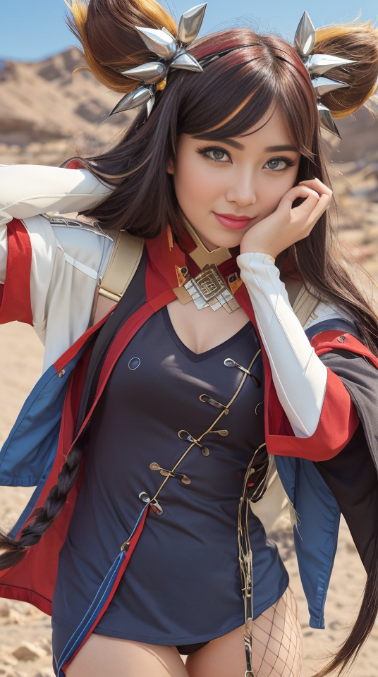 AI cosplay of Xinyan... turned out a little strange. Genshin Impact ...