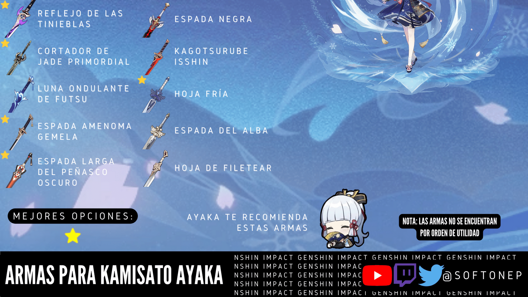 Build: Guía completa de Kamisato Ayaka [Dps] [Guía versión 3.5] | SoftoneP Genshin Impact | HoYoLAB