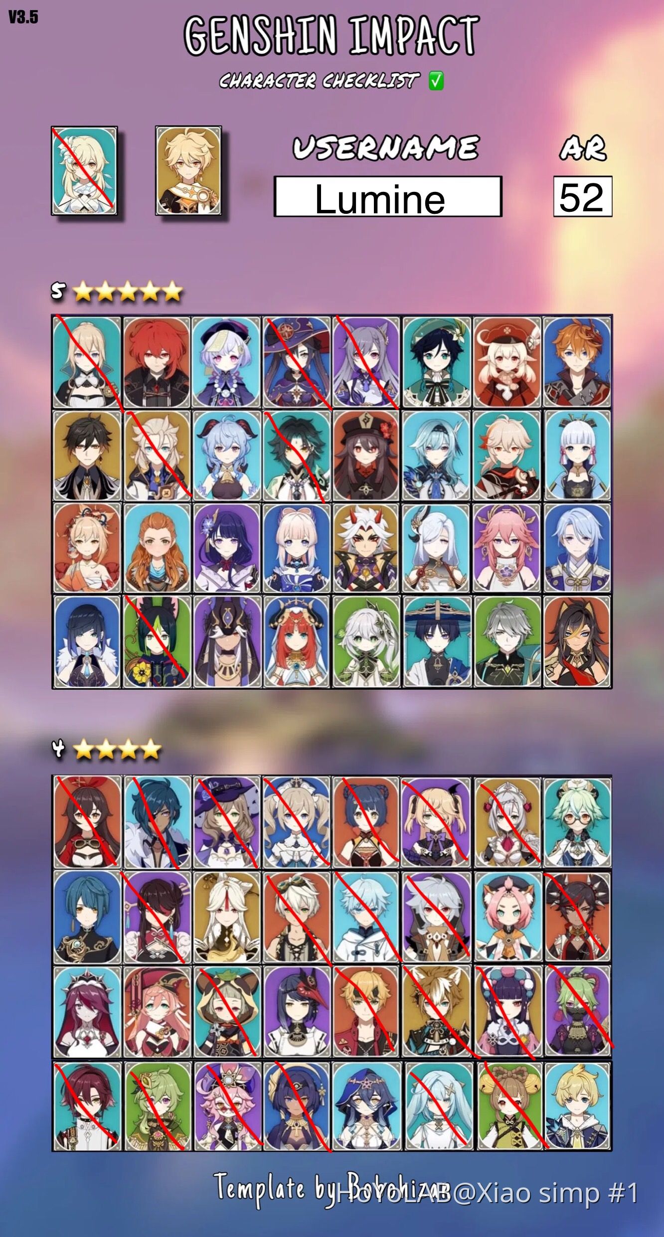 3.5 Character check list! Genshin Impact | HoYoLAB