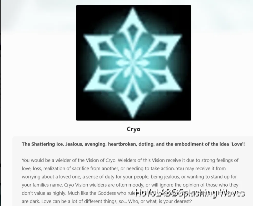 I officially declare that if I have a vision, it would be Cryo Genshin ...