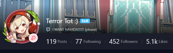 CONGRATS TO TERROR TOT FOR REACHING 5.1K LIKESS!!! Genshin Impact | HoYoLAB