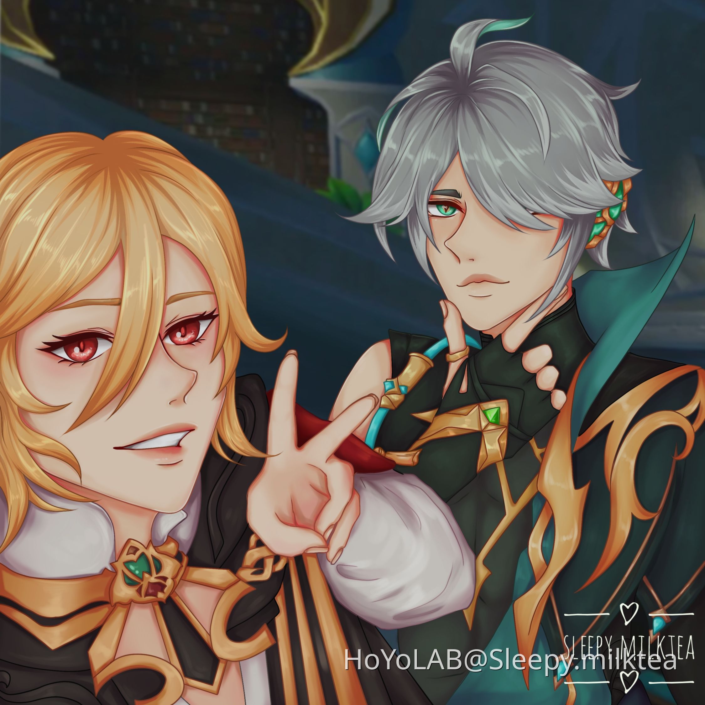 Alhaitham and Kaveh Fanart Genshin Impact | HoYoLAB