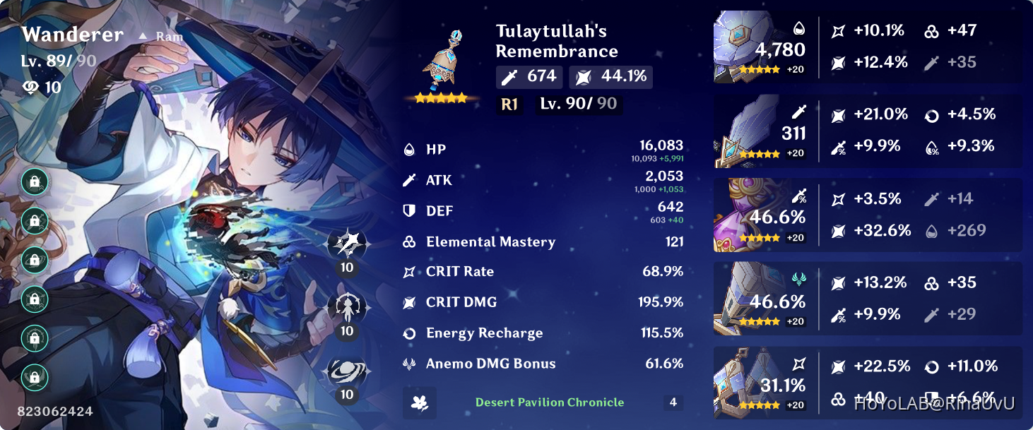 My Wanderer build 💙🔔 Genshin Impact | HoYoLAB