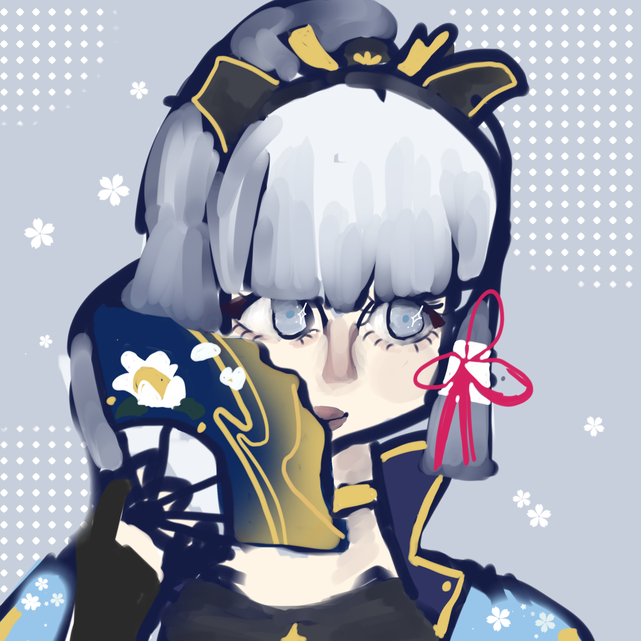 Kamisato Ayaka !! 1st pic is fully rendered 2nd is just colored and 3rd ...
