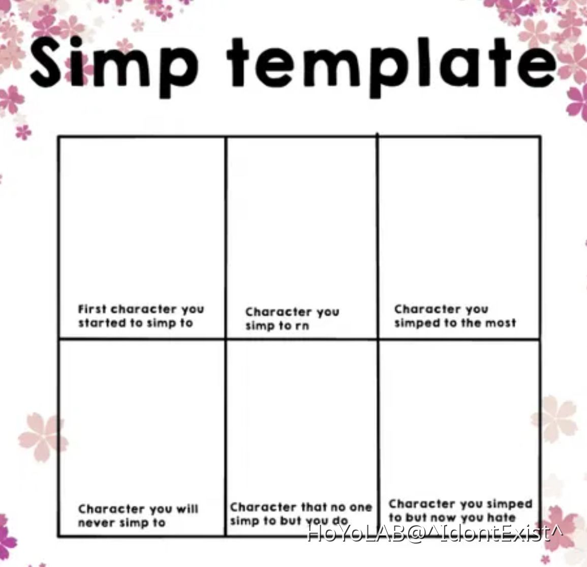 Simp template Genshin Impact | HoYoLAB