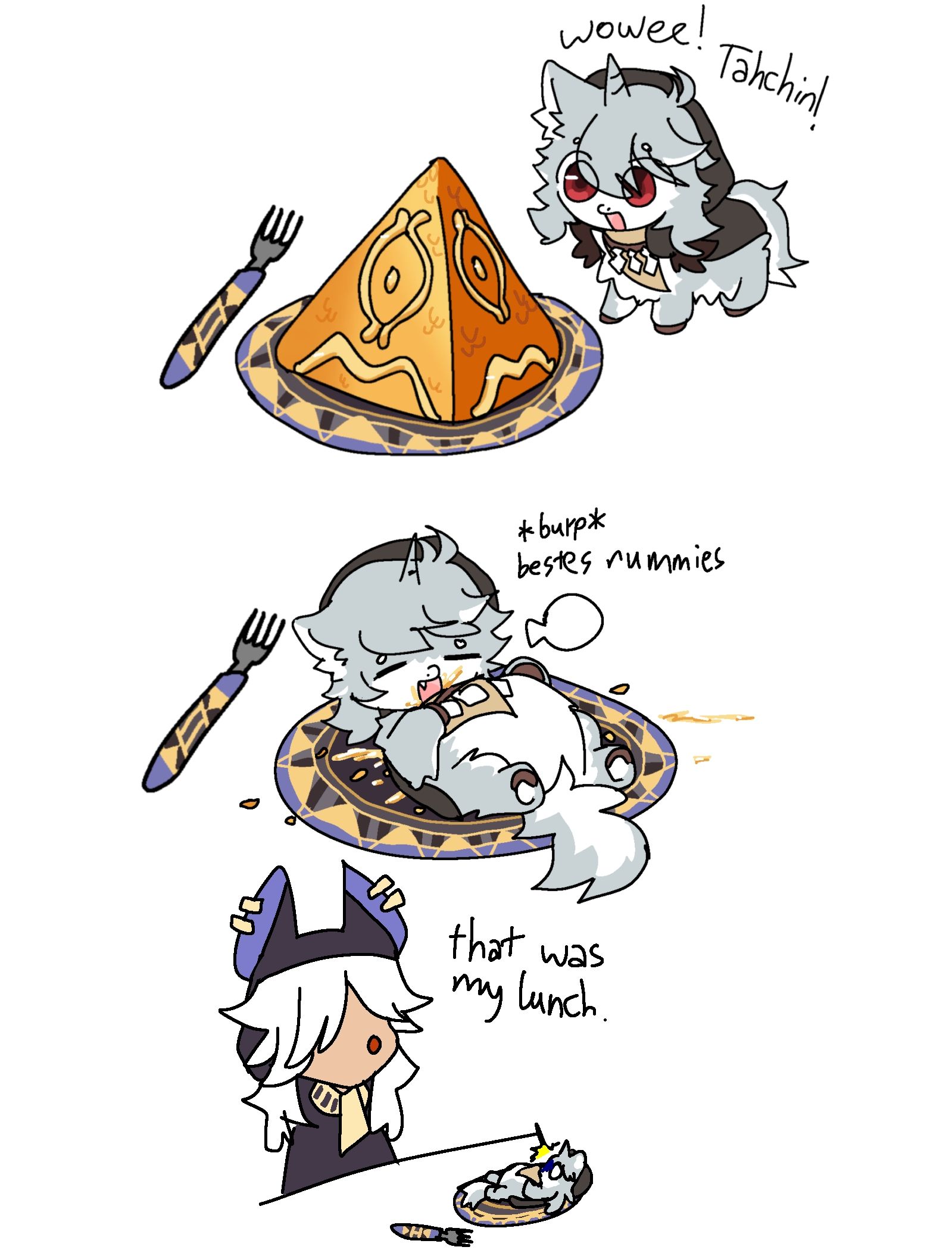 Foalzor steals Cyno's food Genshin Impact | HoYoLAB