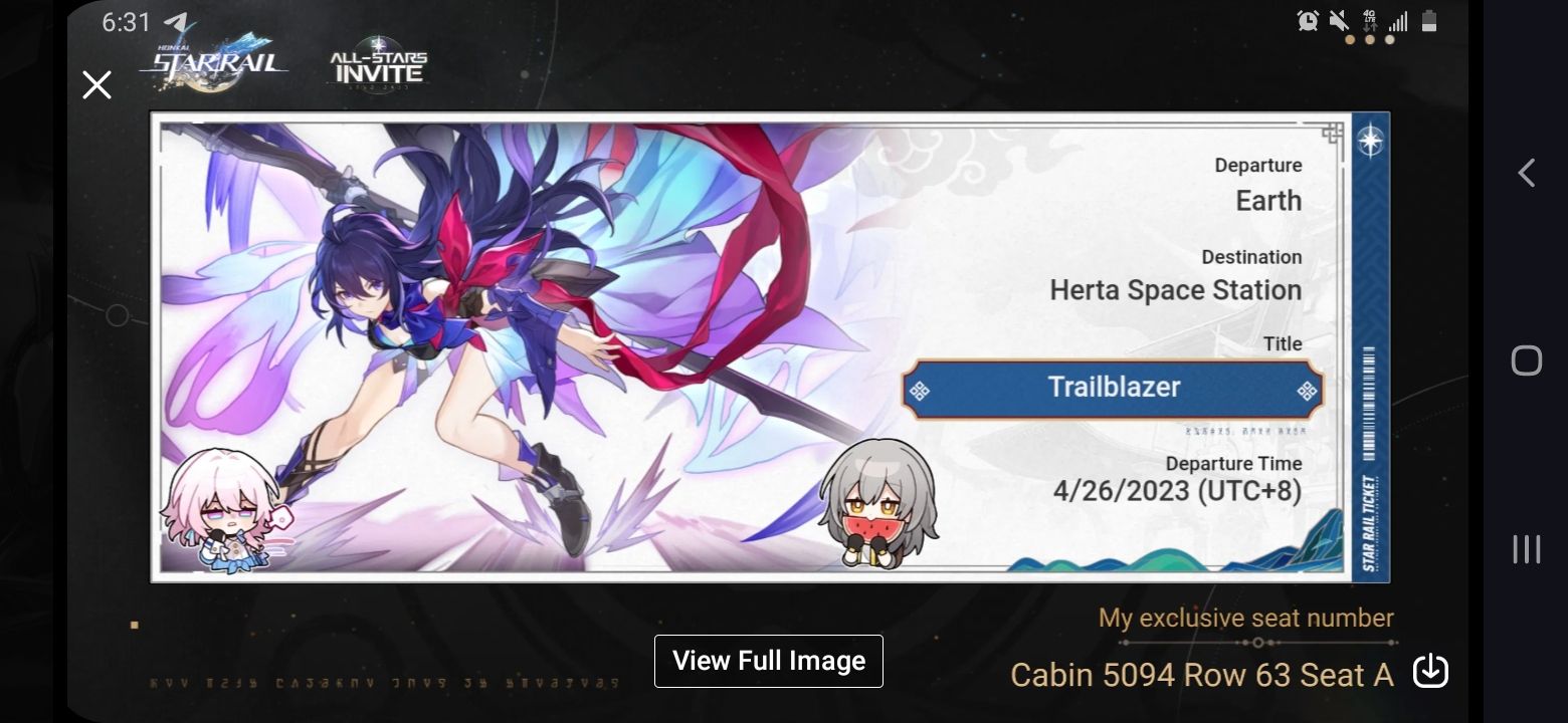 Here's my Warp ticket: Whatever the Hell that means... Honkai: Star ...