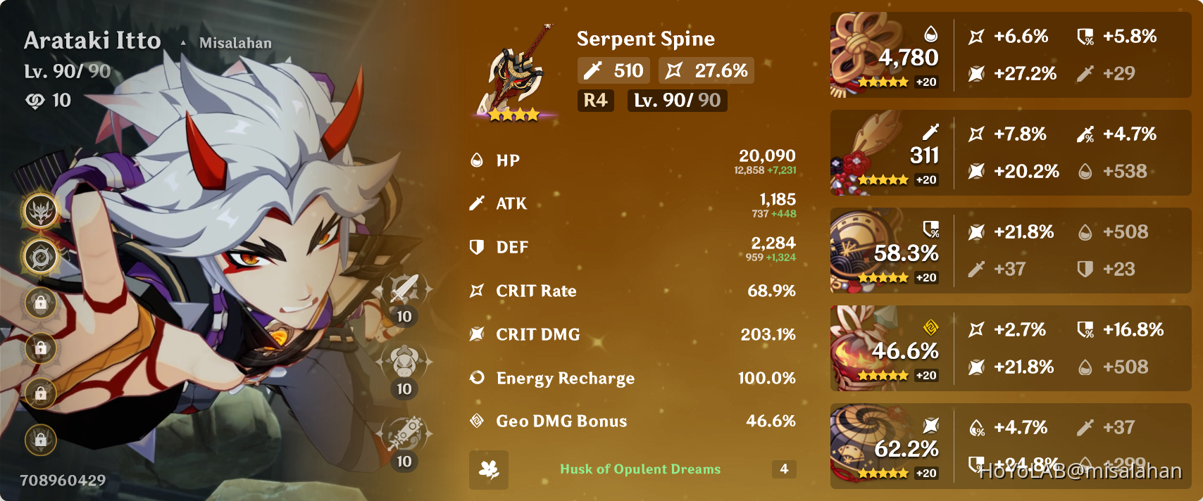 my Itto build Genshin Impact | HoYoLAB