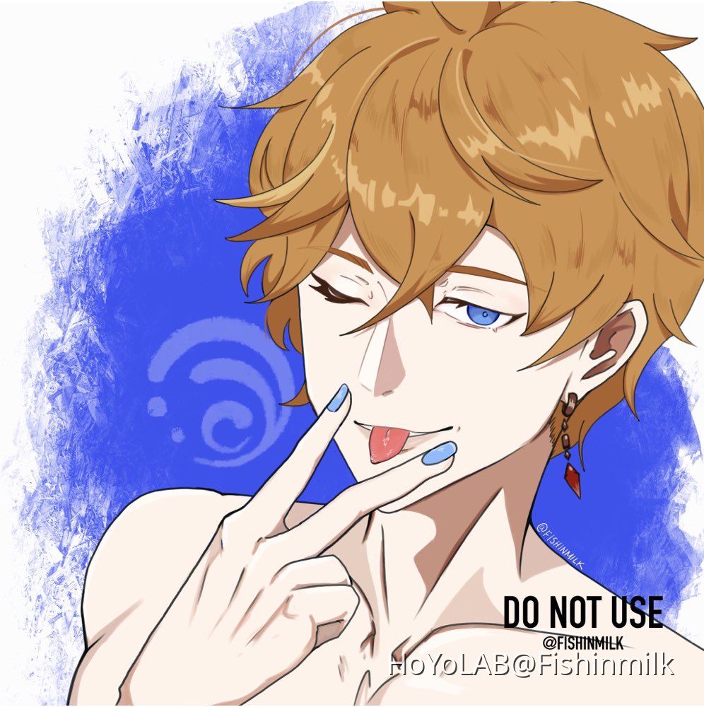 I drew Childe with blue nails Genshin Impact | HoYoLAB