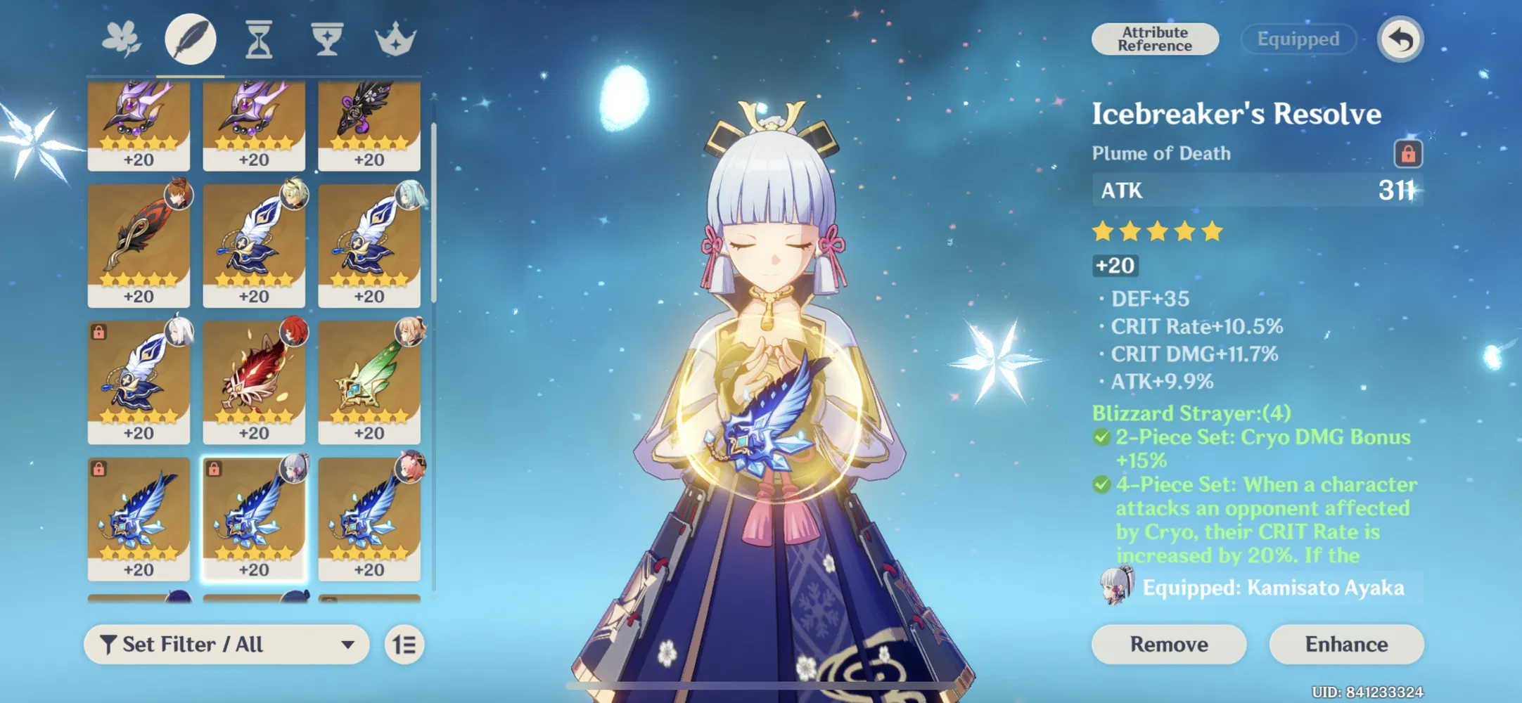 Ayaka Stats Genshin Impact | HoYoLAB